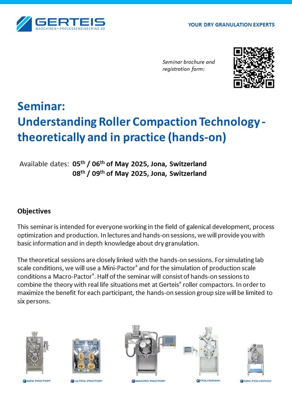 Our Dry Granulation Seminars